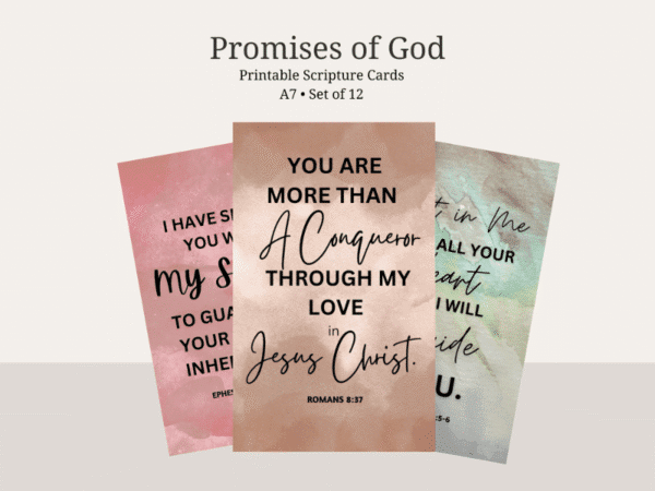 Promises of God Printable Scripture Cards (A7 Set of 15) - Life Purpose ...